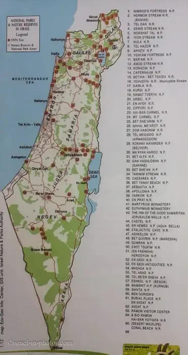 Tourist Map Of Israel